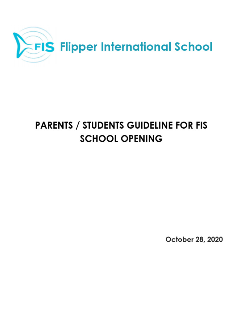 FIS School Opening Guideline (B) | PDF | Classroom | Schools
