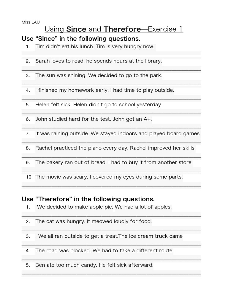 Using Since and Therefore-Exercise 1 | PDF