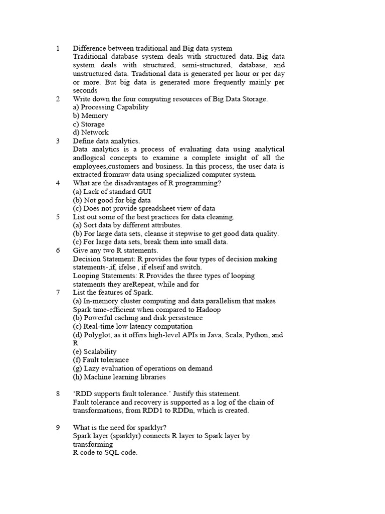 2 Mark-1 | PDF | Apache Spark | Big Data