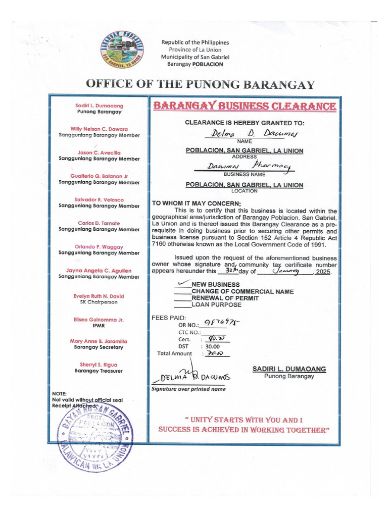 Barangay Certificate | PDF