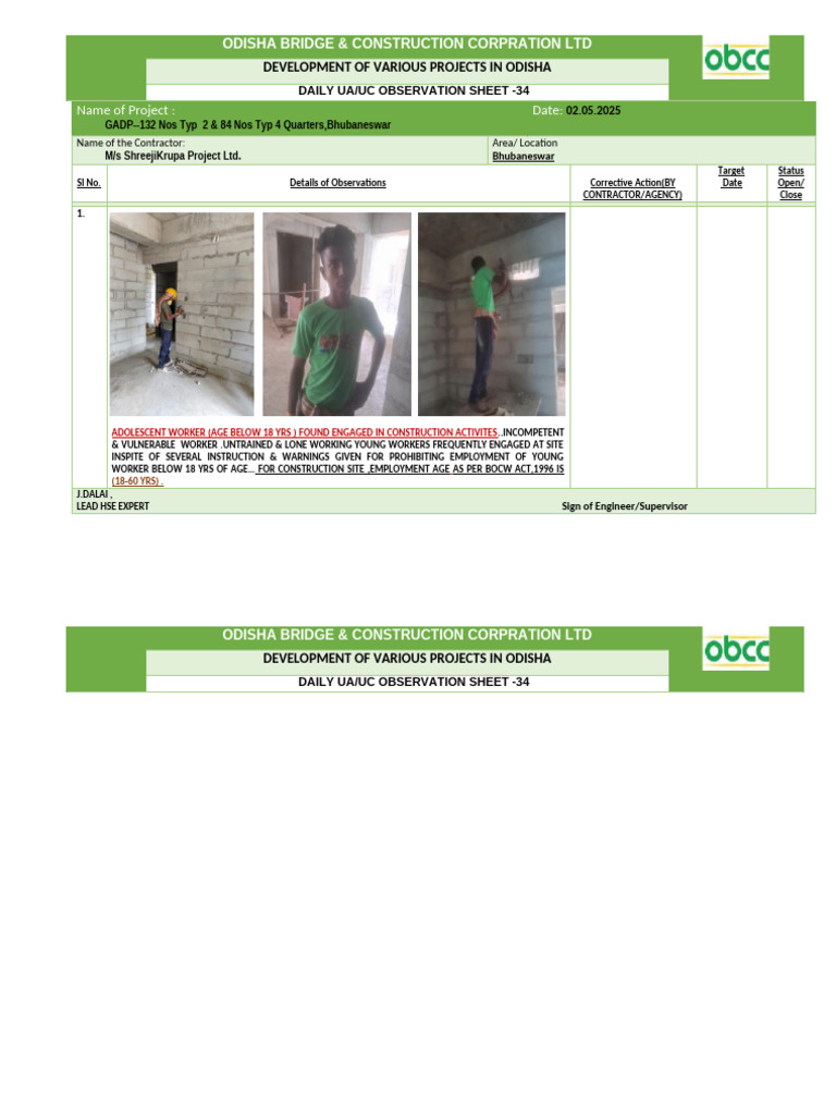 011 DAILY Observation Sheet-REPORT - 34 Gadp 2 | PDF