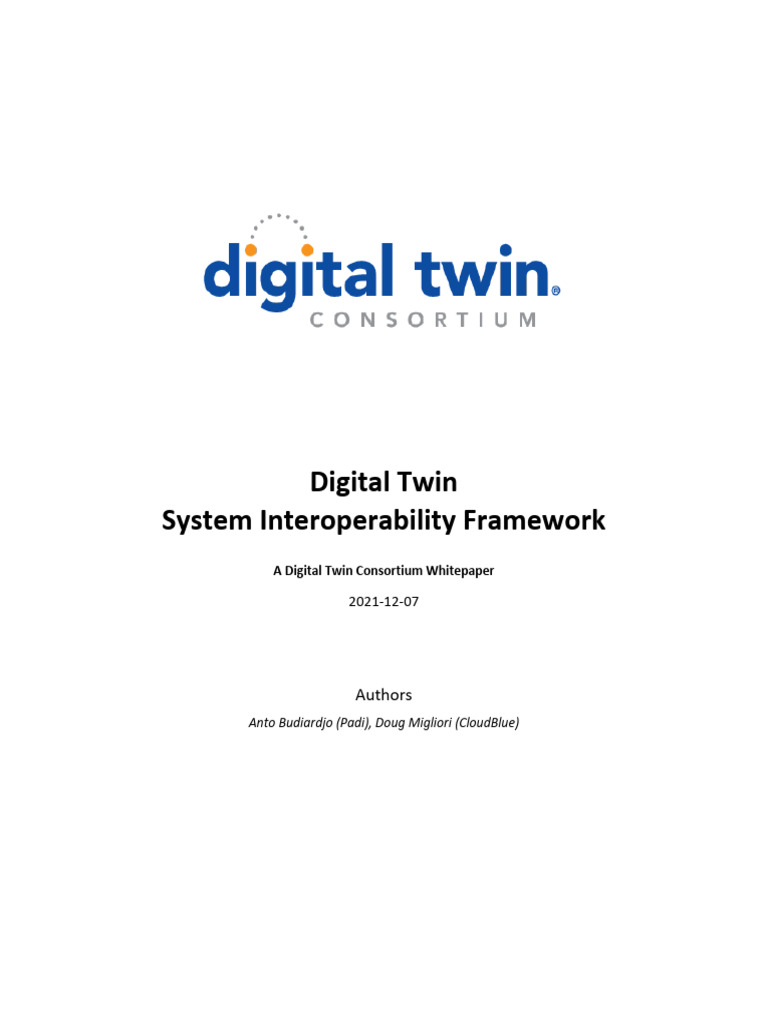 Digital Twin System Interoperability Framework 12072021 | PDF | System ...