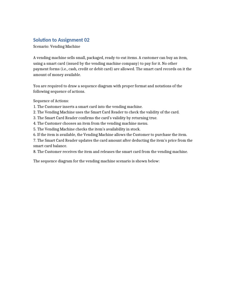 Vending Machine Sequence Diagram | PDF