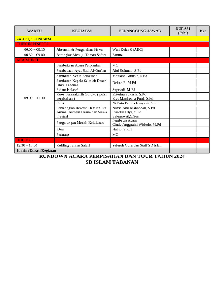 RUNDOWN TOUR 2024 | PDF