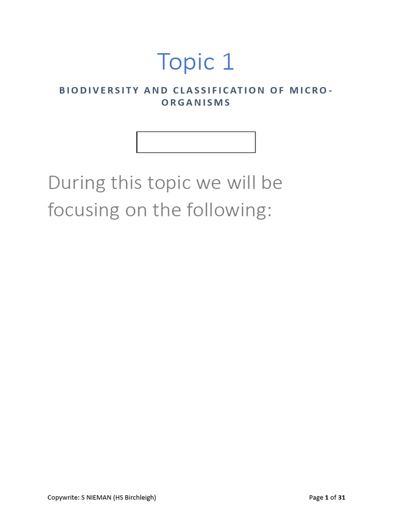 Gr 11 LS Topic 1 My workbook | PDF | Bacteria | T Cell
