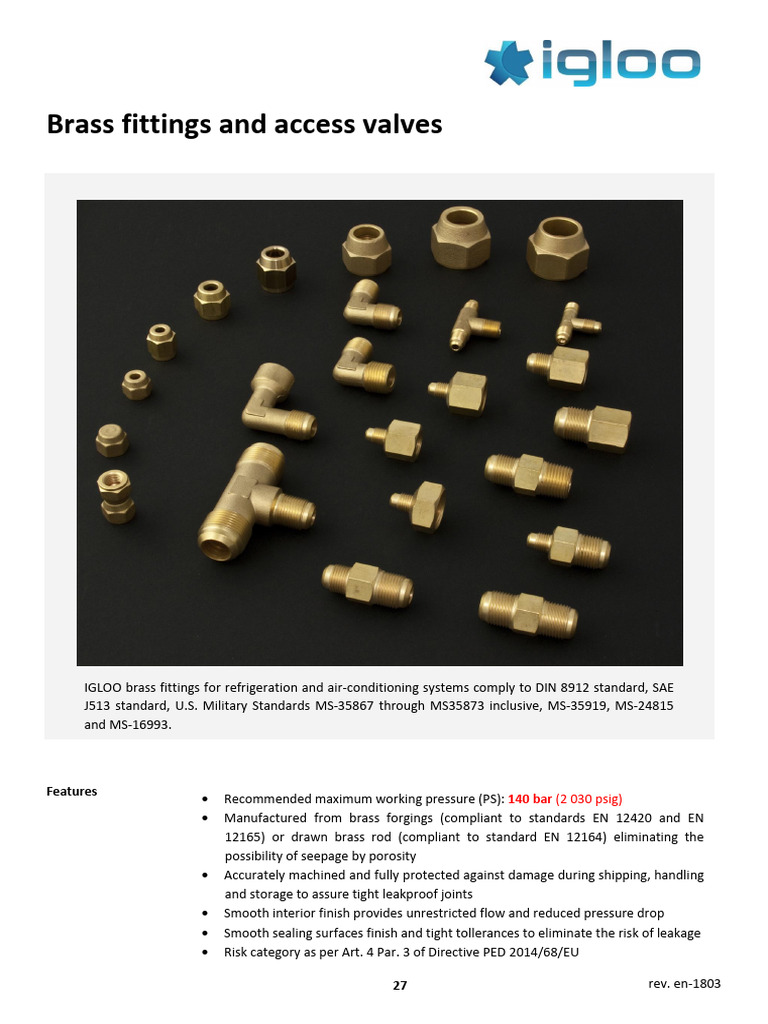 IGLOO BRASS FITTINGS en 1803 LD 1 | PDF | Metalworking | Machining