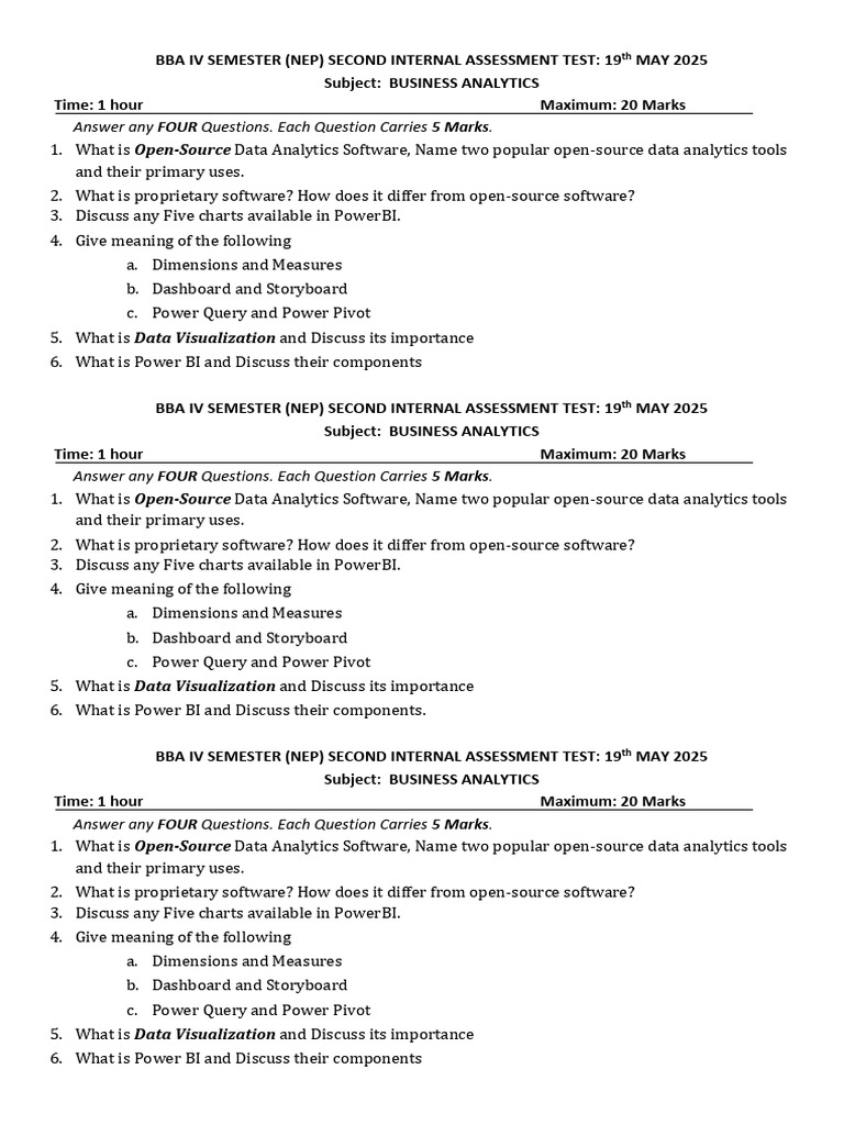 Second IA - Business Analytics 17-05-2025 | PDF