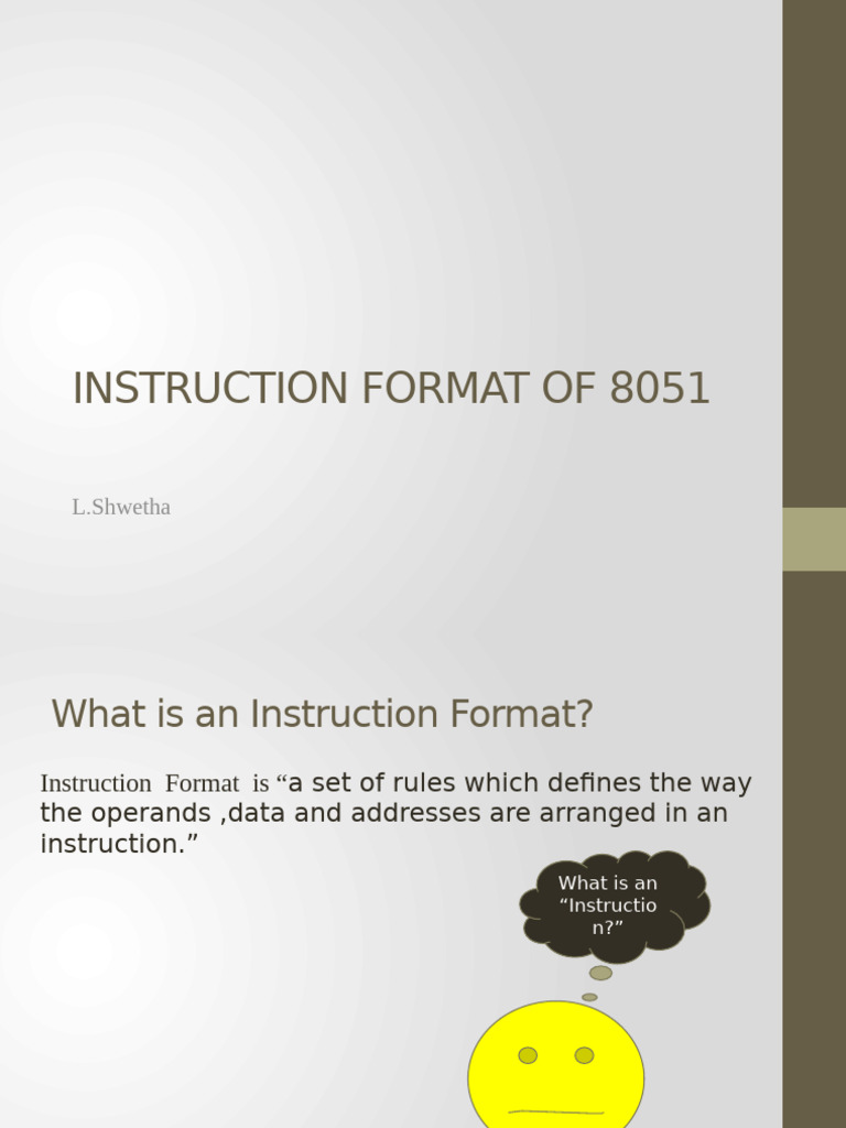 Instruction Format of 8051 | PDF