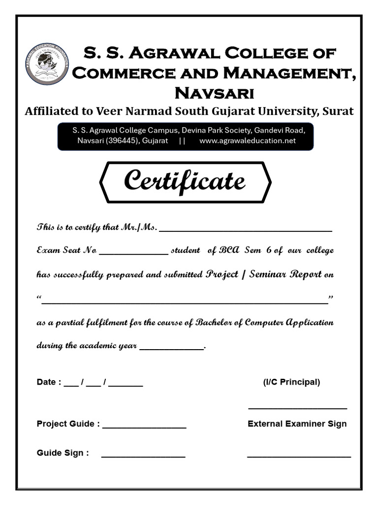 Project Certificate | PDF