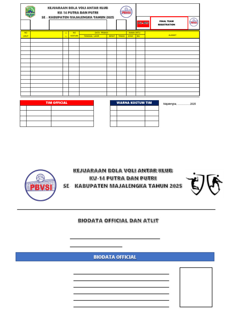Biodata Official, Atliti Ku-14 Fix | PDF
