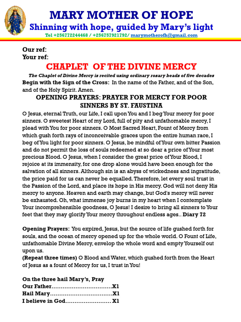Chaplet of Divine Mercy in English | PDF | Religious Belief And ...