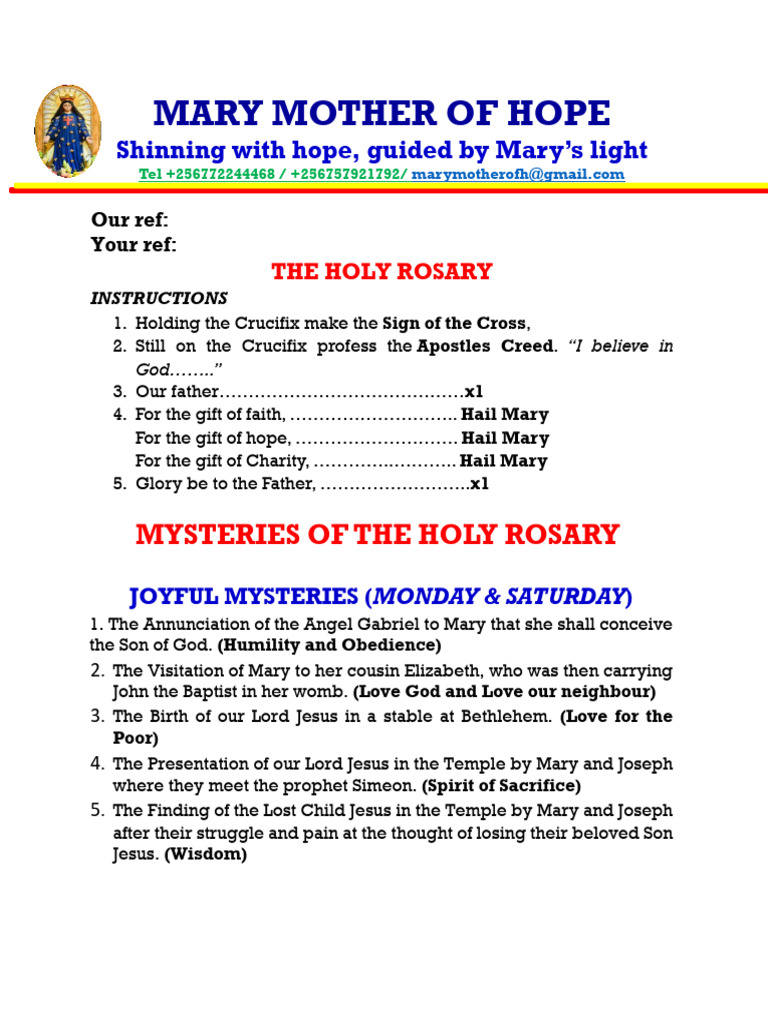 The Holy Rosary | PDF | Jesus | Mary, Mother Of Jesus