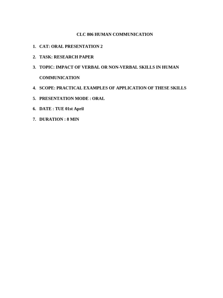 Clc 806 Human Communication | PDF