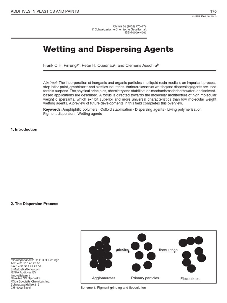 Wetting and Dispersing Agents | PDF | Polymers | Polymerization