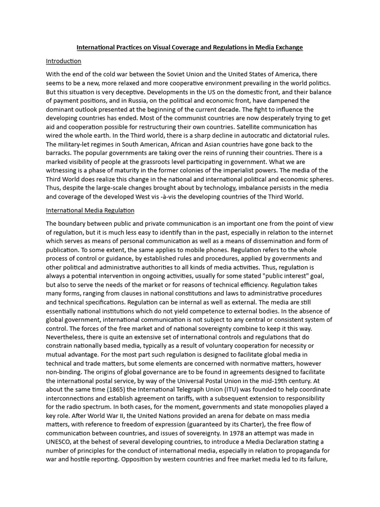 International Practices On Visual Coverage and Regulations in Media ...