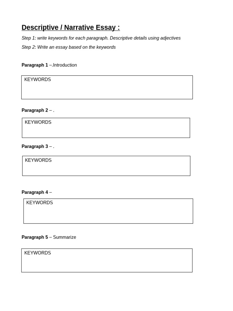 Descriptive Essay Format | PDF