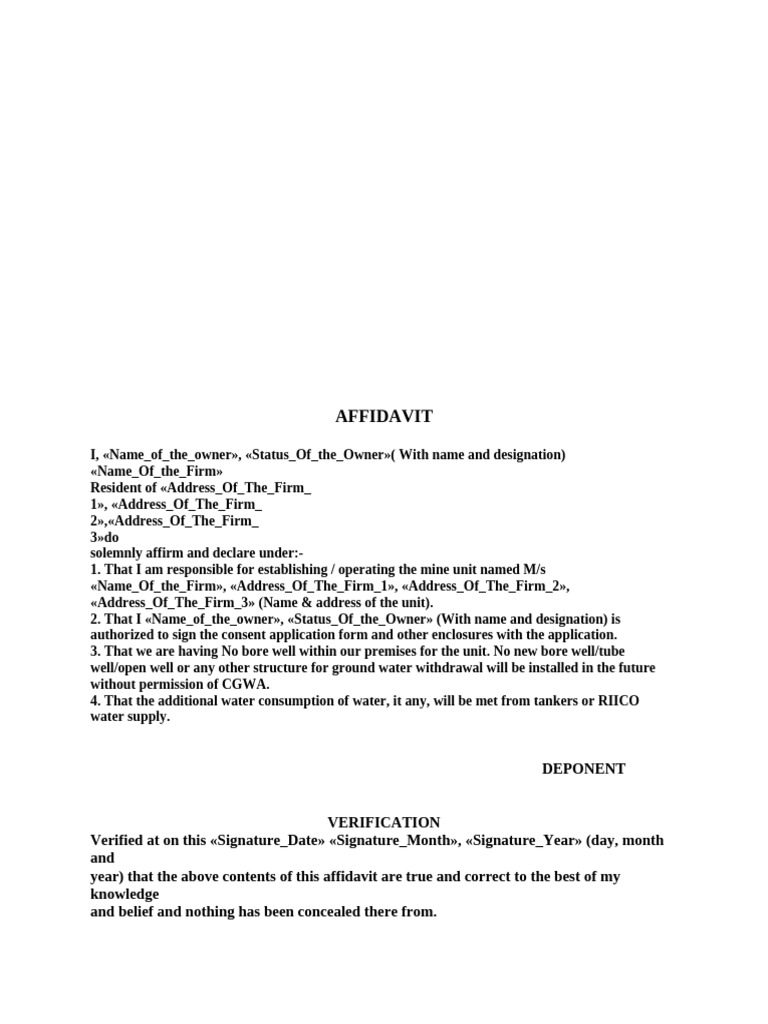 Water Affidavit | PDF