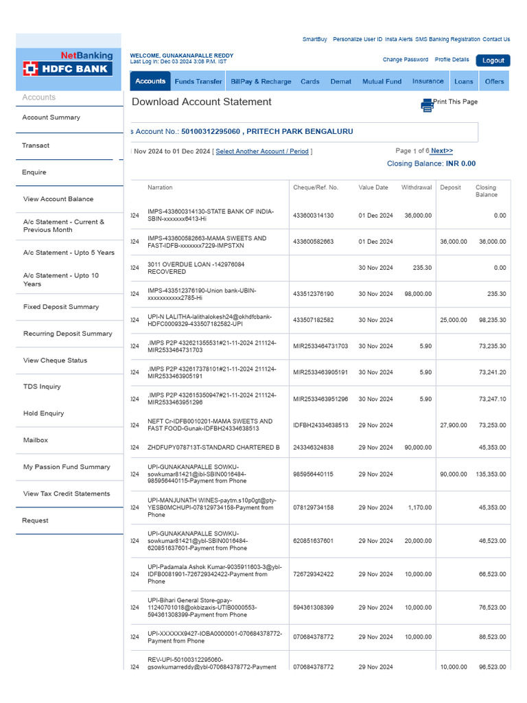 Welcome To HDFC Bank NetBanking | PDF | Personal Finance | Financial ...