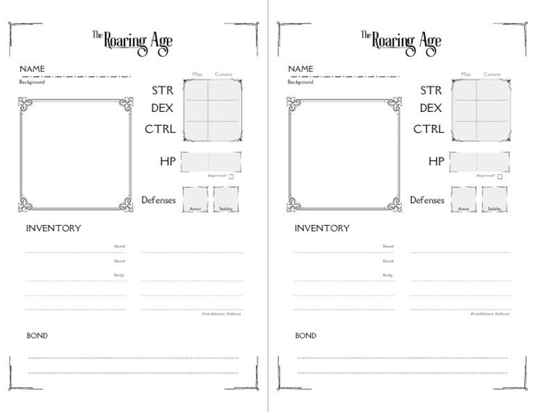 The Roaring Age - Character Sheet | PDF