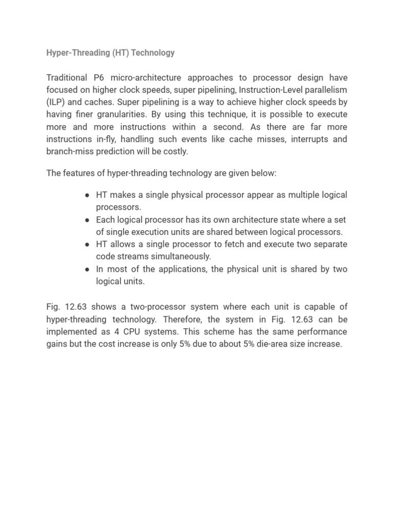Hyper-Threading (HT) Technology | PDF | Central Processing Unit ...
