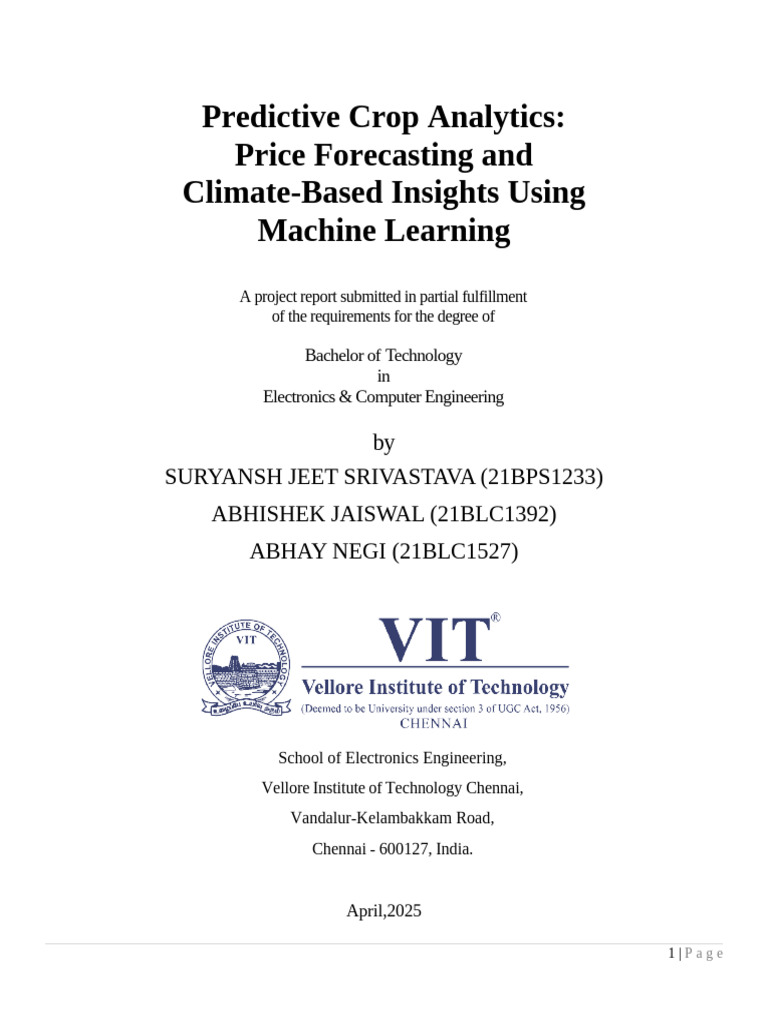 final Main Predictive Crop Analytics | PDF | Predictive Analytics | Agriculture