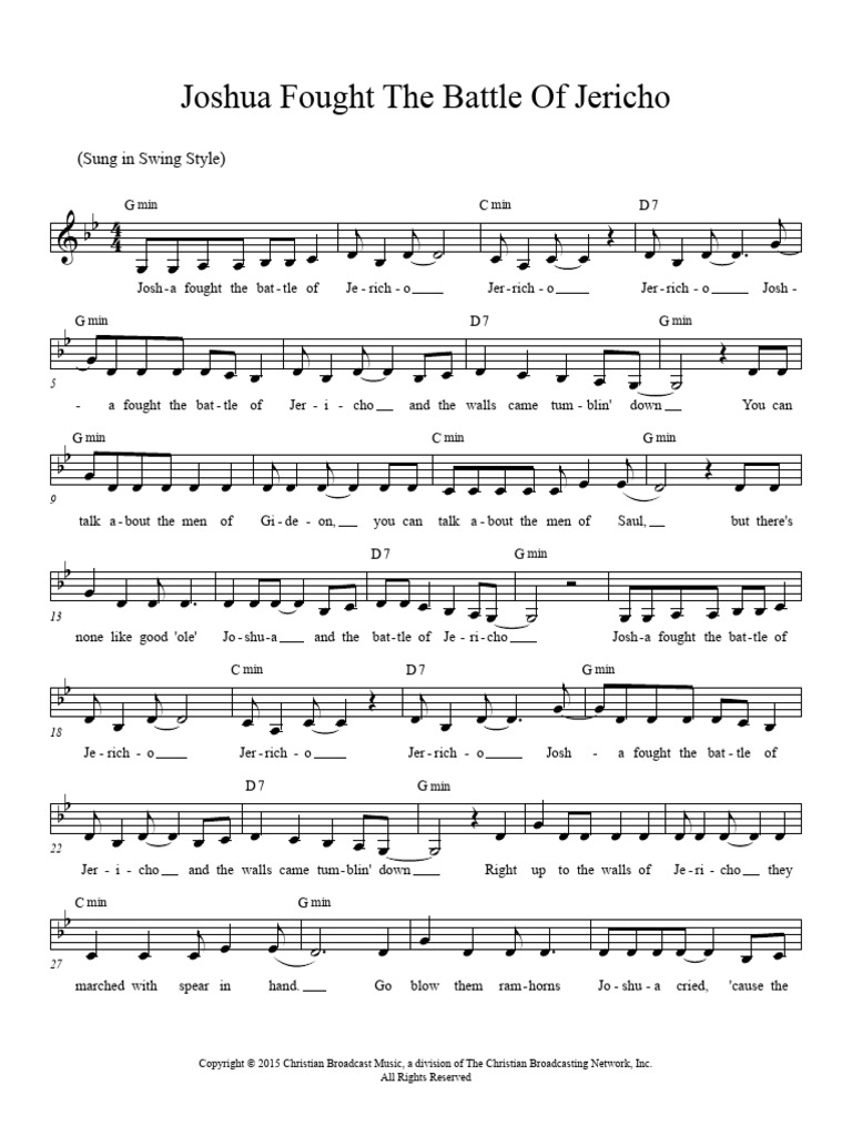 Joshua Fought The Battle of Jericho - Sheet Music | PDF
