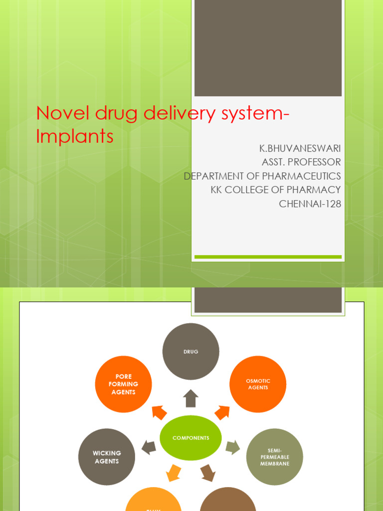 Novel Drug Delivery System - Implants | PDF | Osmosis | Cell Membrane
