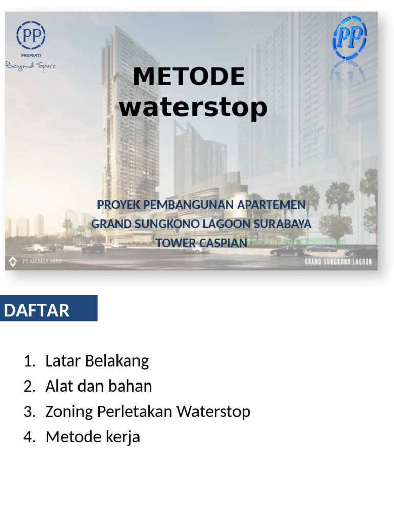 Pemasangan SikaSwell S2 pada Waterstop | PDF
