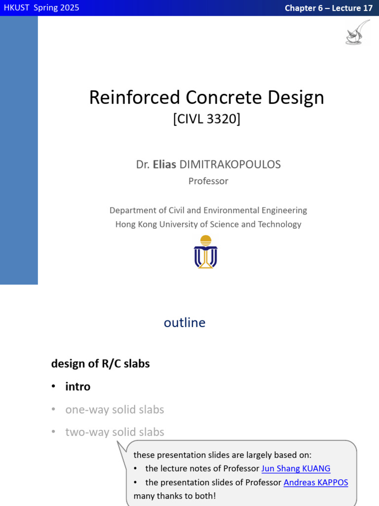 Lec17 CIVL3320 2025 Slabs | PDF | Bending | Beam (Structure)