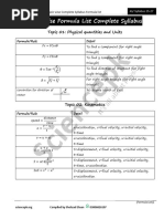 Physics Formulas For Class 10 - Physics Formulas List | PDF