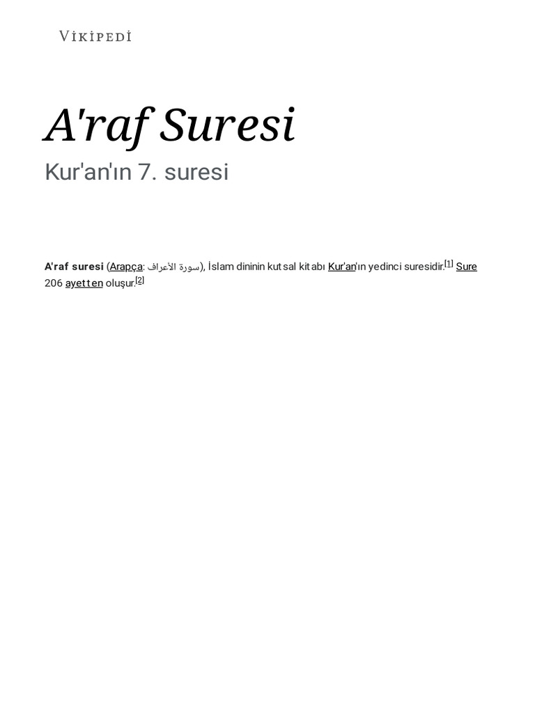 A'raf Suresi - Vikipedi | PDF