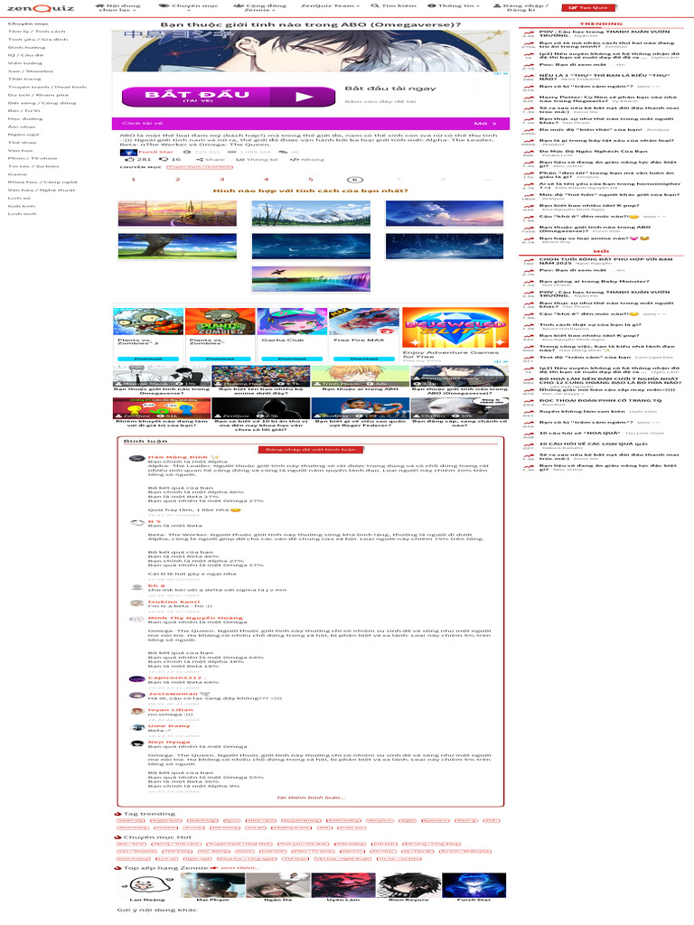 Bạn Thuộc Giới Tính Nào Trong ABO (Omegaverse) ?fursli Star | PDF