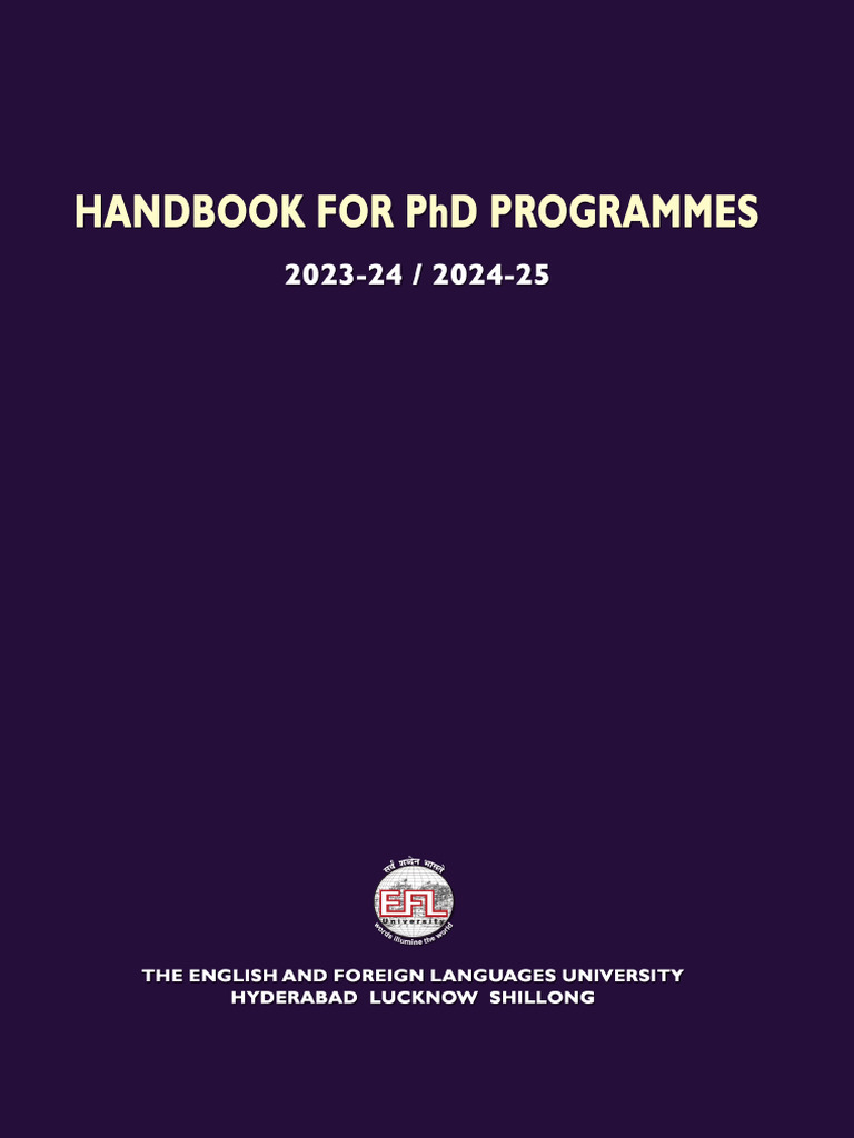 PhD Handbook 2023-25 EFL University | PDF | Thesis | Doctor Of Philosophy
