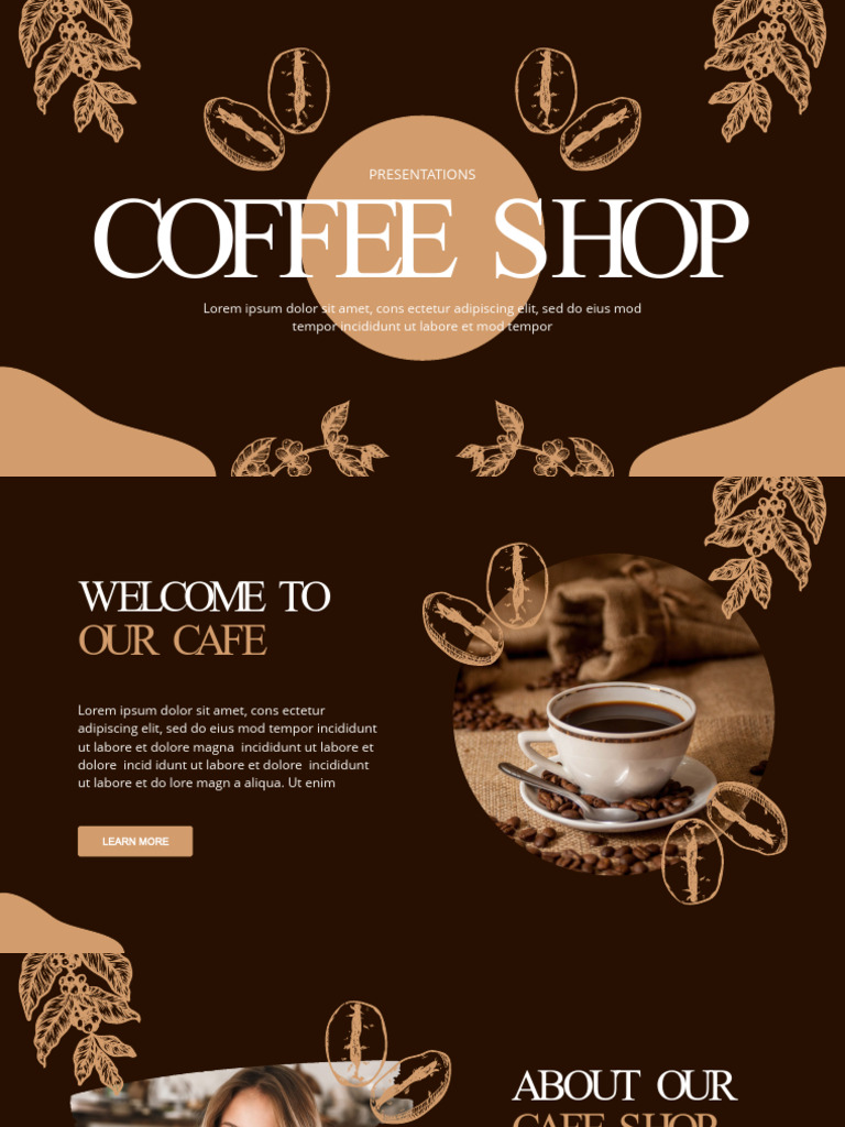 Brown and Cream Rustic Coffee Shop Presentation | PDF | Coffee | Drink