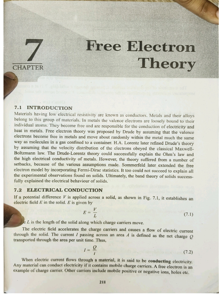 Free Electron Theory | PDF