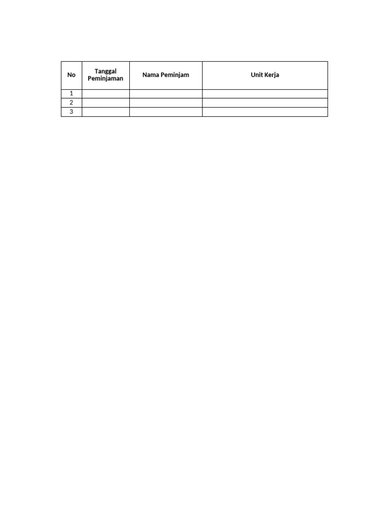 Formulir Peminjaman Arsip Internal | PDF