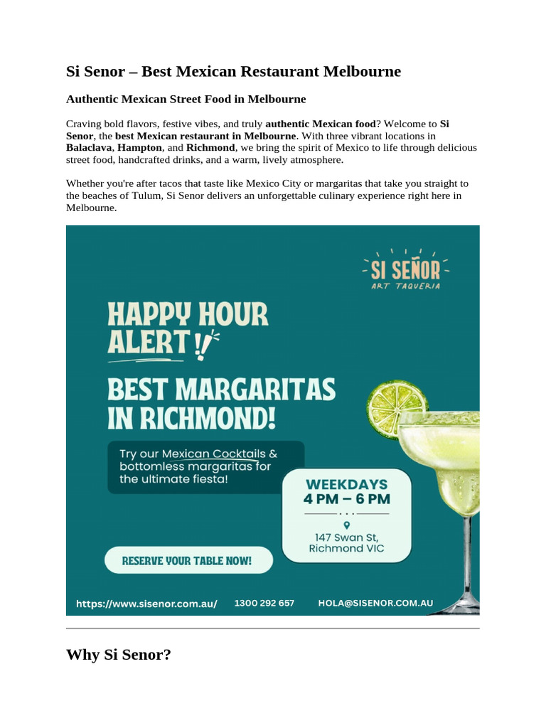 Best Mexican Restaurant Melbourne | PDF