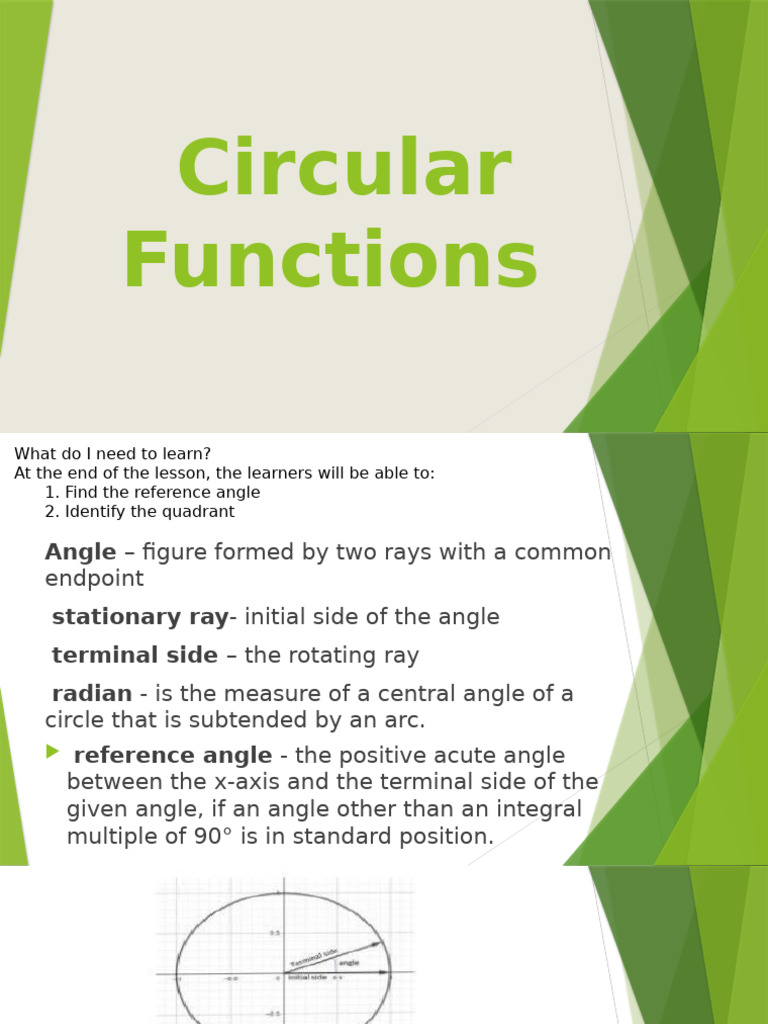 Circular Functions Day 1 | PDF | Angle | Cartesian Coordinate System