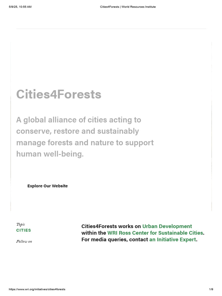 Cities4Forests _ World Resources Institute | PDF | Natural Environment | Environment