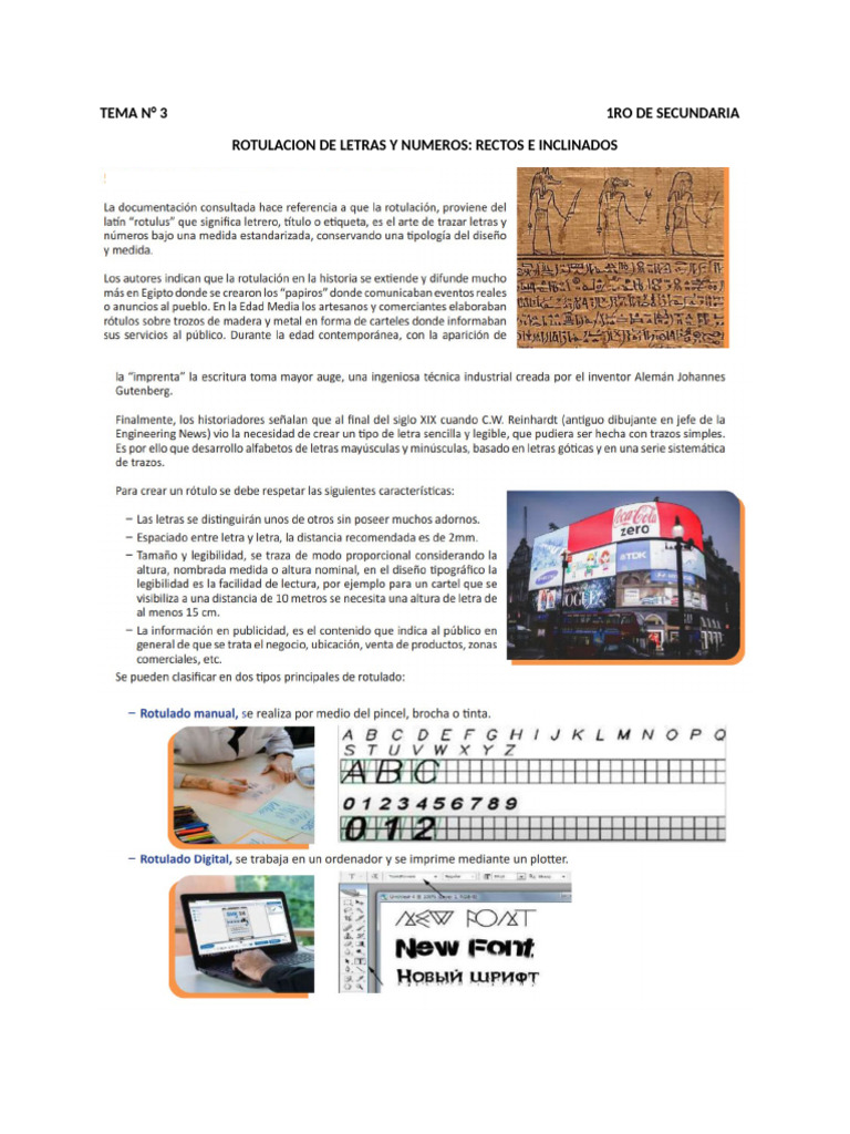TEMA N° 3 PRIMERO ROTULACION | PDF