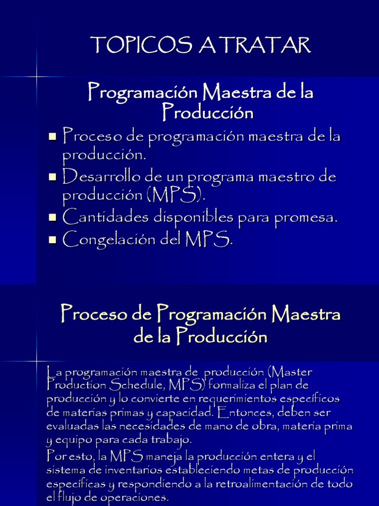 Programación Maestra de La Producción | PDF | Inventario | Planificación