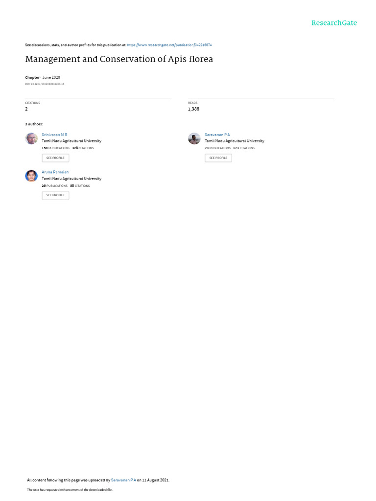 Management and Conservation of Apis Orea: June 2020 | PDF | Honey Bee ...