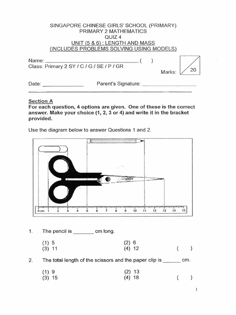 2023 P2 Maths Quiz 4 SCGS | PDF