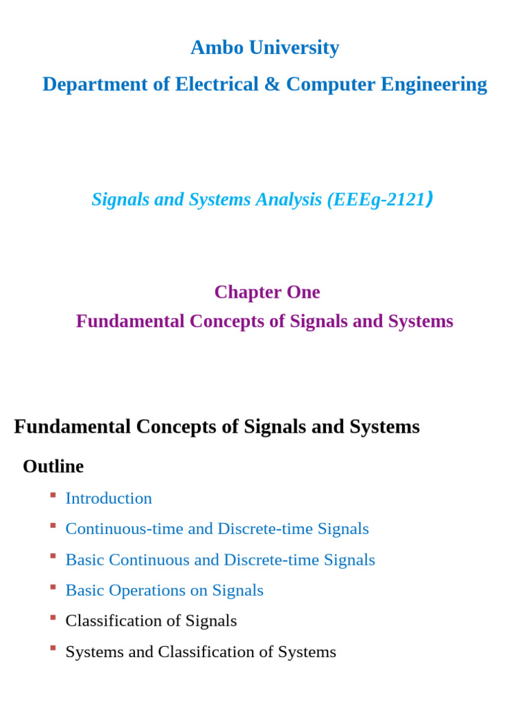 Signals and Systems Fundamentals | PDF | Discrete Time And Continuous ...