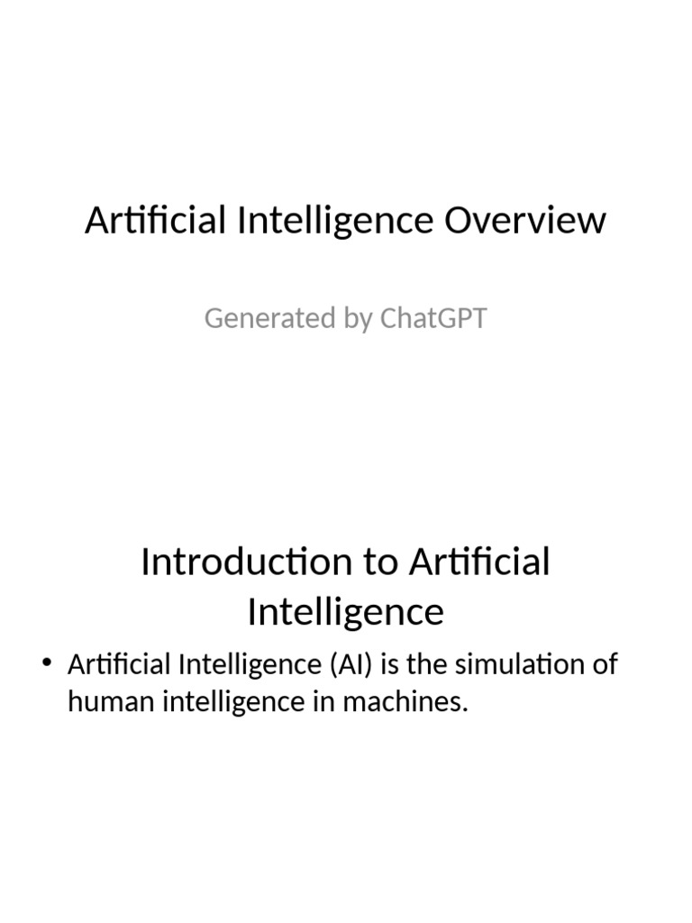 Artificial Intelligence Overview | PDF