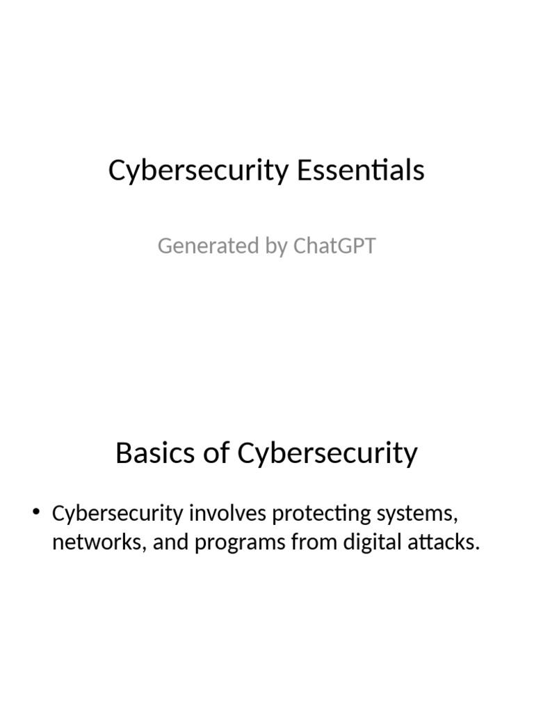 Cybersecurity Essentials | PDF
