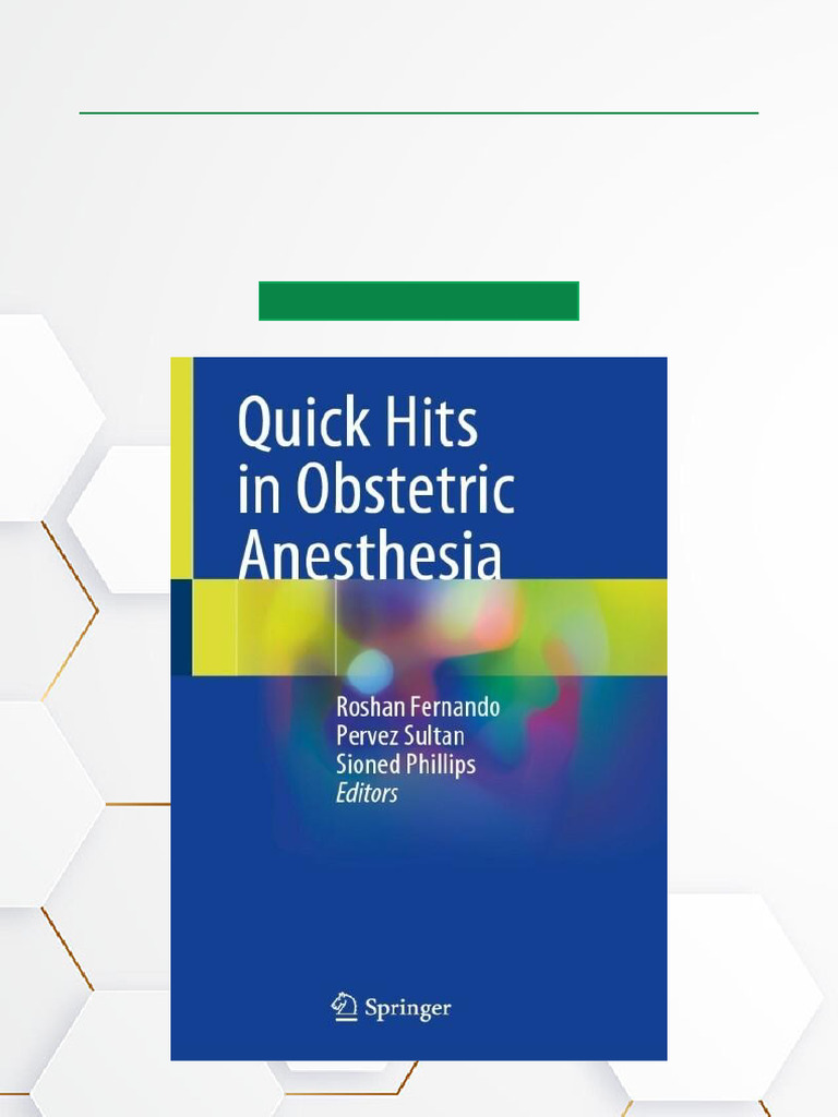Quick Download Quick Hits in Obstetric Anesthesia One-Click Download ...