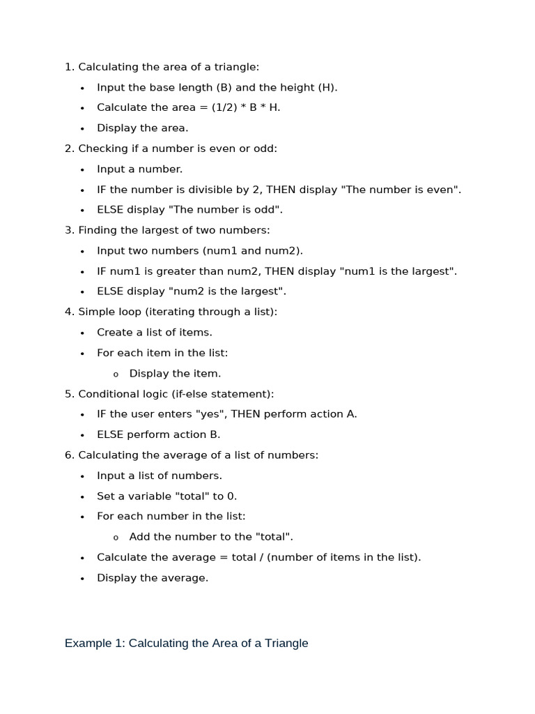 IGCSE Pseudocode examples | PDF