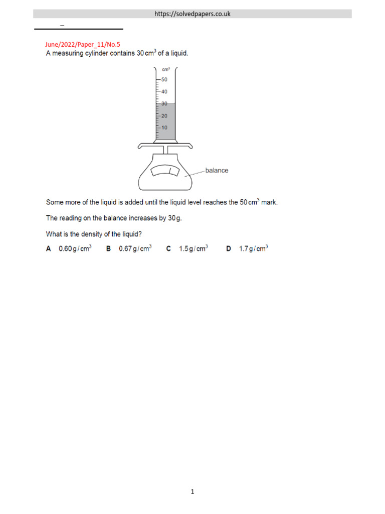2022 J Density Igcse Stru | PDF