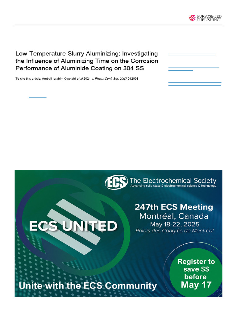 Low Temperature Slurry Aluminizing Investigating The Influence | PDF ...